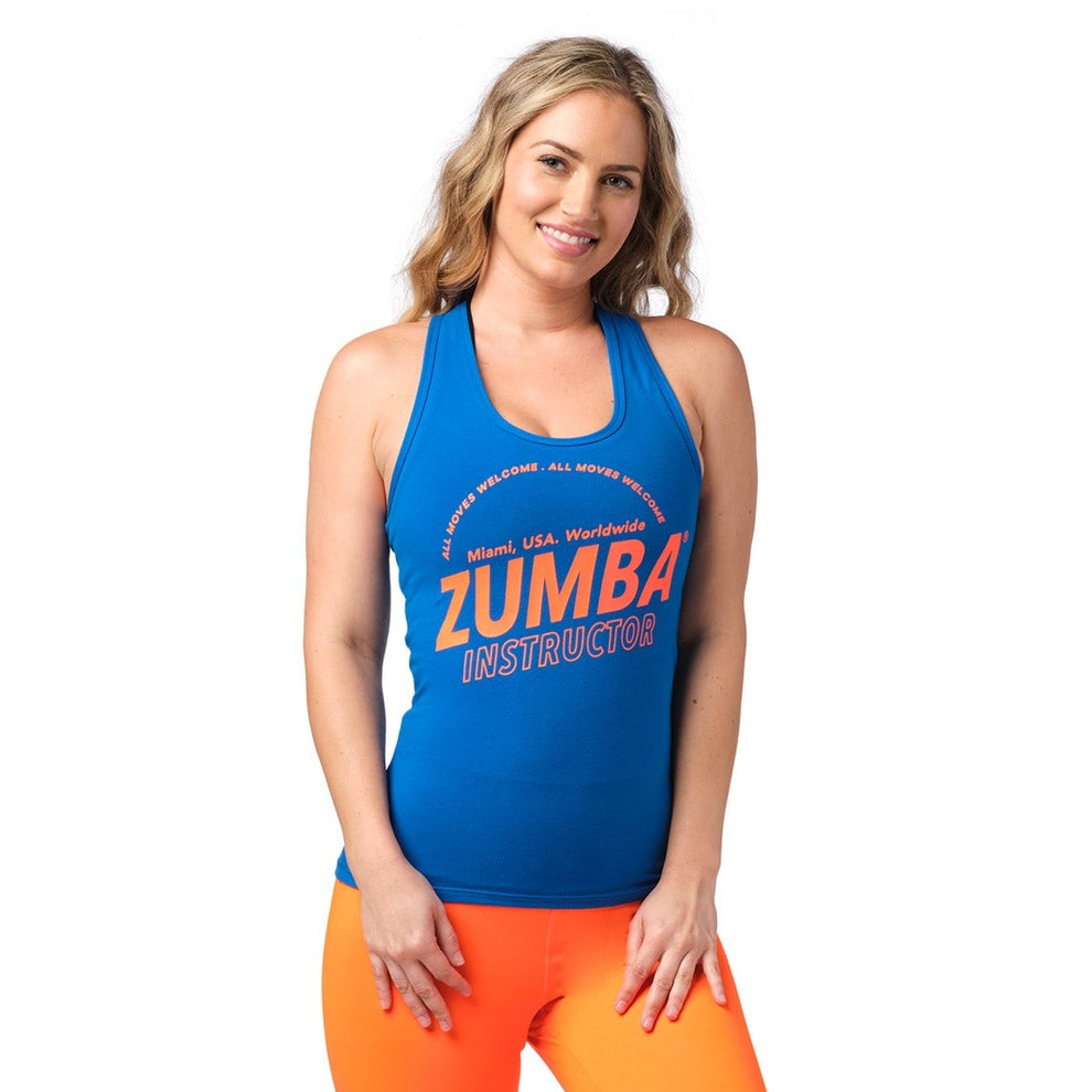 All Moves Welcome Instructor Racerback – zumbawearth.com